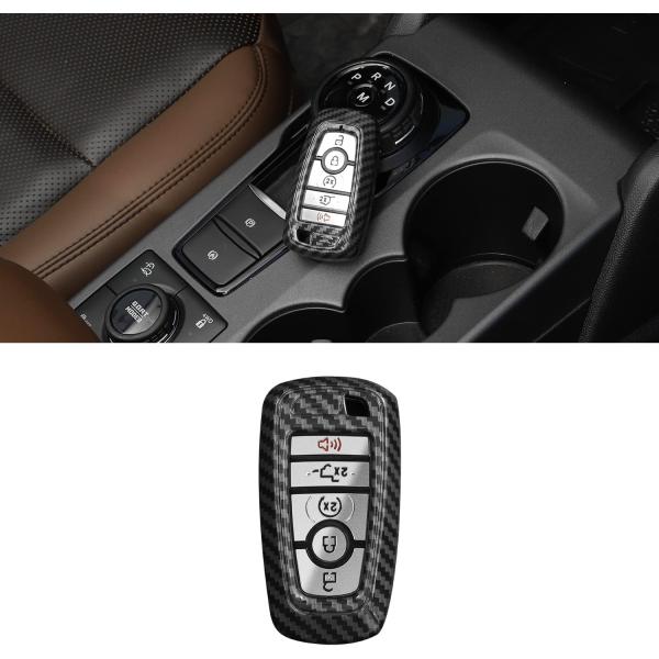 商品名RT-TCZ カーボンファイバー キーフォブケースカバー キーホルダー 保護シェル アクセサリー フォード F150 &amp; Explorer 2018-2023用 フォード ブロンコ &amp; ブロンコ スポーツ 2021-2...