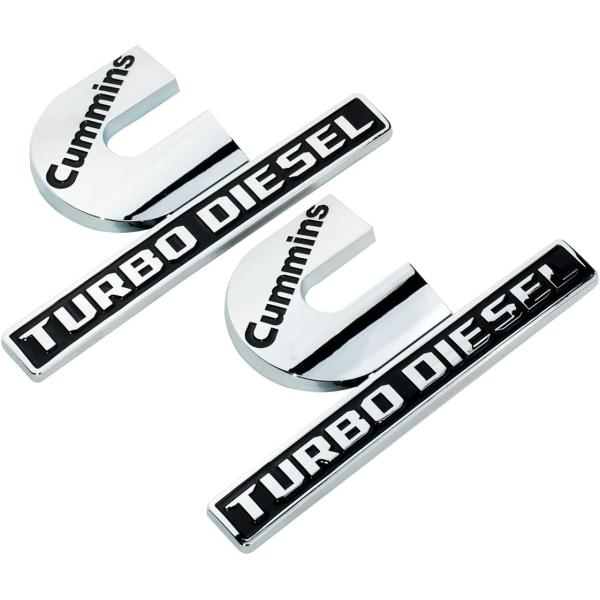 商品名2Pc 2019-2021 Cummins Emblem Turbo Badge Front Fender Nameplate 68358494AA 3D Sticker (Chrome Black)ブランド：Generic商品サイズ...