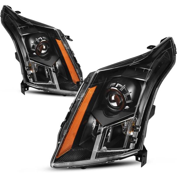 商品名AUTOSAVER88 ヘッドライトアセンブリ 2010 2011 2012 2013 2014 2015 2016 キャデラック SRX (モデルハロゲンヘッドライトのみ) ブラックハウジング クリアレンズ アンバーリフレクターAU...