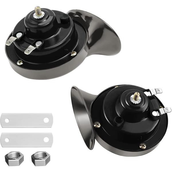 商品名BLAU GRUN 2PCS 300DB Super Loud Train Horns, 12V Waterproof Air Horns Replacement Kit, Car Air Electric Snail Double ...