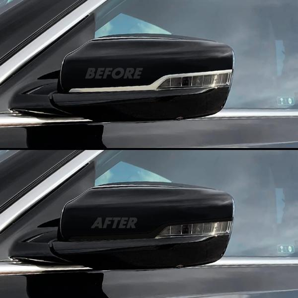 商品名SlickMod Chrome Delete Blackout Vinyl Overlay for 2020-2023 Cadillac CT5 Mirror Trim (Gloss Black, 2. Mirror Trim)ブラン...