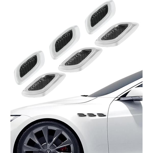 商品名ESEWALAS 6PCS Car Side Vent Air Flow Fender,Universal Auto Air Flow Bumper Side Vent Decal,Car Exterior Fender Intake...