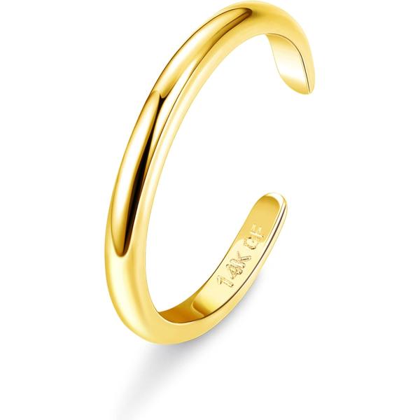 商品名HAIAISO 14Kゴールドフィルド トゥリング 調節可能なトゥリング レディース 細いトゥリング ミニマリスト オープンバンド トゥリング 夏 ビーチ フットジュエリー, 宝石なしHAIAISO 14K Gold Filled T...