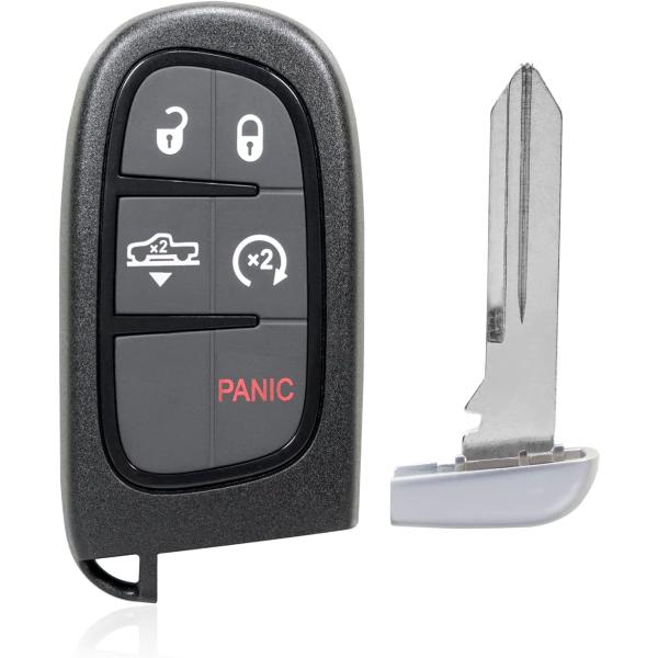 商品名2014-2019 Jeep Cherokee キーレスエントリーリモートスタートフォブ 5ボタン車両交換用 Ram 68159657AB (GQ4-54T) 2015 2016 2017 2018ADAURIS Keyless En...