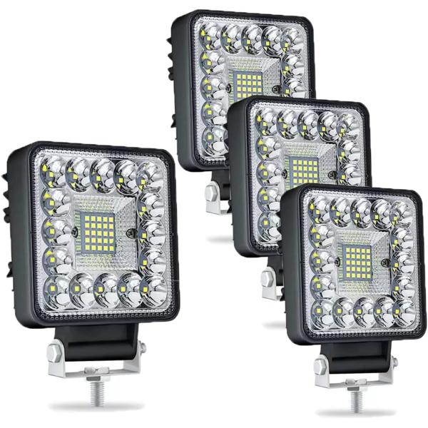 商品名123W Led Work Light, Led Light Pods, 4 Inch Square Spot Flood Combo Lights Off-Road Lights Driving Light LED Fog Ligh...