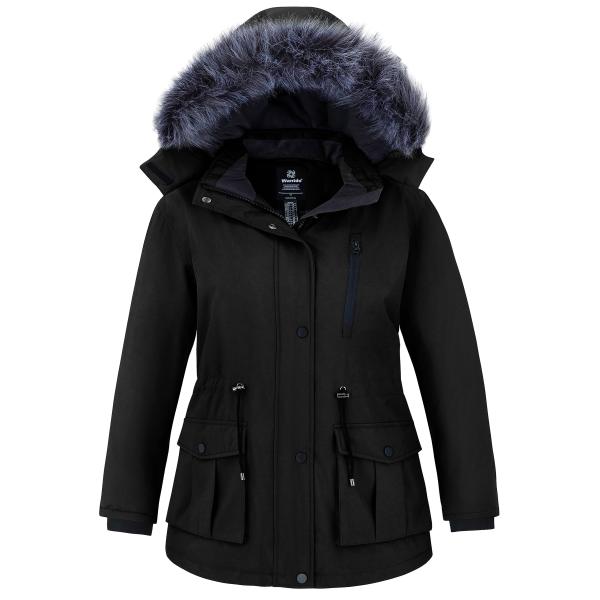 商品名:  Wantdo Women's Plus Size Winter Jacket Hooded Parka Plus Coat Quilted Outerwear Black 4Xブランド: wantdo商品サイズ: 4X高さ: 4...