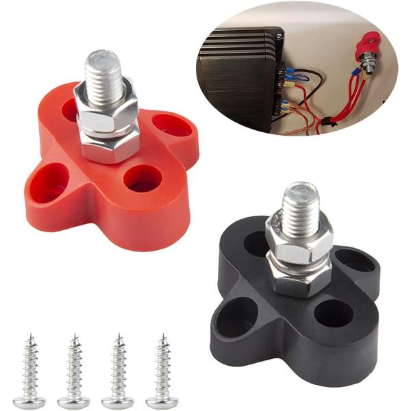 商品名zipelo 5/16インチバスバー、配電ジャンクションブロックポストプラスマイナス、M8 48V端子絶縁デュアル/シングルスタッド、トラックRVボート用カーアクセサリー 2個zipelo 2Pcs 5/16""Bus Bar, Po...