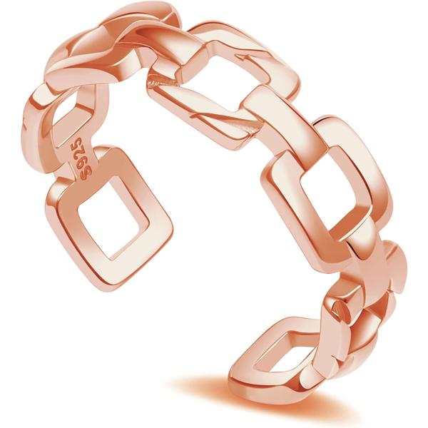 商品名ITS4YEO ソリッド925スターリングシルバー バタフライ 調節可能 オープンリング チェーン リンクリング バレンタイン 記念日 誕生日 ジュエリー ギフト レディース ガールズ, Adjustable, シルバー, ジルコンI...