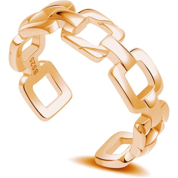 商品名ITS4YEO ソリッド925スターリングシルバー バタフライ 調節可能 オープンリング チェーン リンクリング バレンタイン 記念日 誕生日 ジュエリー ギフト レディース ガールズ, Adjustable, シルバー, ジルコンI...