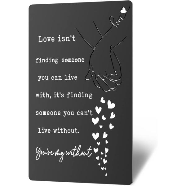 商品名記念財布 カードギフト 彼 夫 旦那 ボーイフレンド 記念日 ステンレススチール カードインサート 新郎 婚約者 結婚式 誕生日 クリスマス 妻 ガールフレンド ラブノート (ブラック) XCD12Anniversary Wallet...