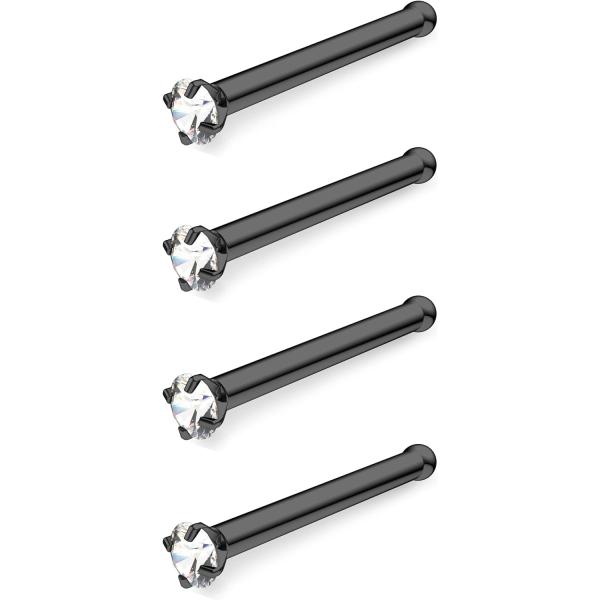 商品名Belatti サージカルスチール ノーズリング 男女兼用 キュービックジルコニア ダイヤモンドセット 低刺激性 バーノーズピアス ジュエリー (ゲージ - 数量 - カラー - 宝石サイズをお選びください), 金属, クリスタルBe...