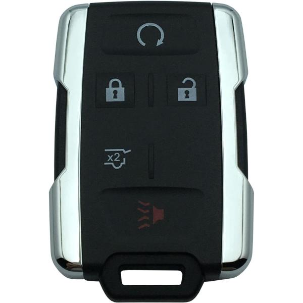 商品名TALKMOON 交換用キーレスエントリーリモートキーフォブシェルケース シボレー サバーバン タホ GMC ユーコン シエラ1500用 カーキーフォブカバー シルバー (5ボタン)Replacement Keyless Entry ...