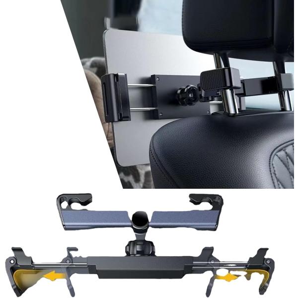 商品名neynavy 車用タブレットヘッドレストホルダー 回転調節可能 iPadカーホルダー 後部座席用 ホルダー 後部座席 トラベルアクセサリー 全モデル対応 ブラックneynavy Pack-1 Car Tablet Headrest ...