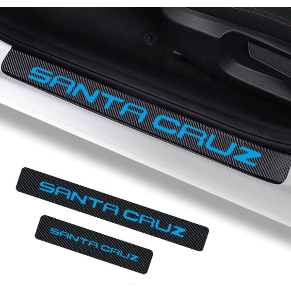 商品名WENDISH サンタクルーズドアシルプロテクター 反射4Dカーボンファイバーステッカー 装飾 ドアエントリーガード ドア敷居スカッフプレートステッカー アクセサリー ヒュンダイサンタクルーズ対応 (ブルー) 4枚WENDISH 4P...