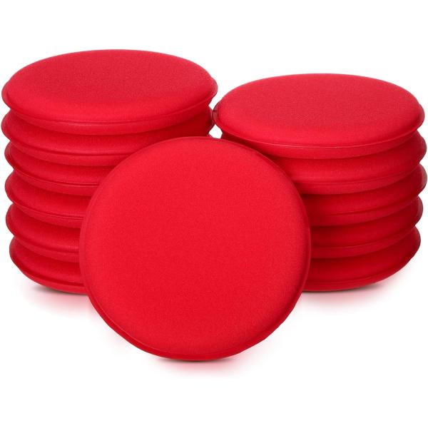 商品名Loopeer 12個 5インチ カーワックス アプリケーターパッド スポンジ カーディテーリング クリーニングパッド ソフトラウンドカークリーニングスポンジ 洗濯クリーニングツール (レッド)Loopeer 12 Pcs 5 Inc...