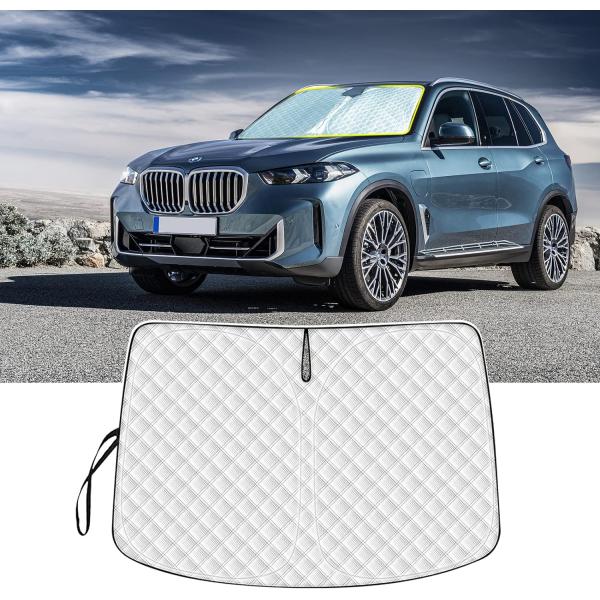 商品名Jaronx Compatible with 2019-2023 BMW X5 G05 Windshield Sun Shade, Upgraded Thicken 4-Layers Foldable Sunshade for BMW...