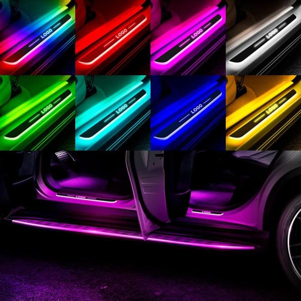 商品名Wireless Car Door Sill Led Customized Logo or Text,USB Chargeble Auto-Sensing Courtesy Guards Decorative Lights with ...