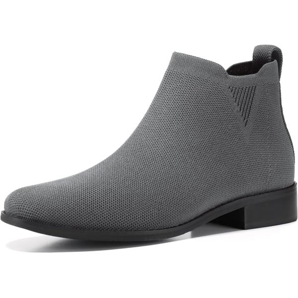 商品名Bacia Chelsea Boots Women Fashion Fall Sock Womens Ankle Boots Low Heel Short Booties Square Toe Grey 6.5 USブランド：Baci...