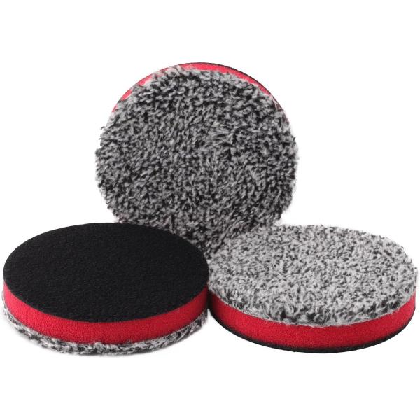 商品名SPTA 3""(80MM) Microfiber Cutting Pads, 3PCS Soft Microfiber Wax Removal Pad, Detailing Wax Applicator Pad, for Waxin...