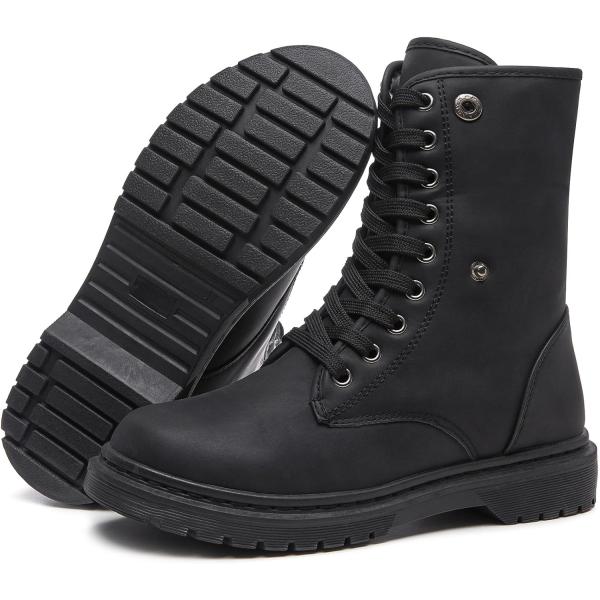 商品名TUOPIN Women Fashion Ankle Boots, PU Waterproof Women's Combat Boots, Fleecing Warm Comfort Chelsea Anti-slip Womens ...