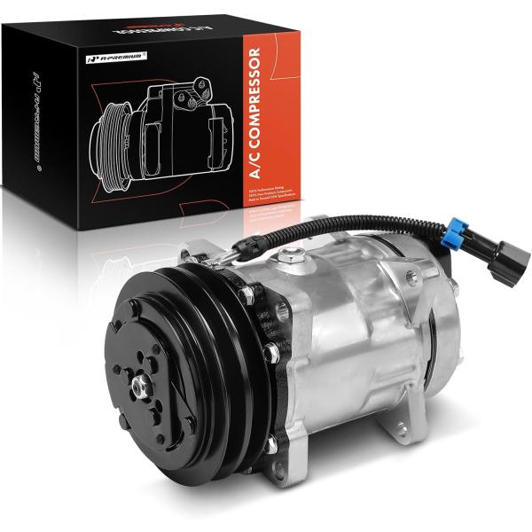 商品名A-Premium AC コンプレッサー 交換用 Freightliner FS65 1996-2006 FC70 FL50 1996-2006 2PK 132MMA-Premium Air Conditioner AC Compre...