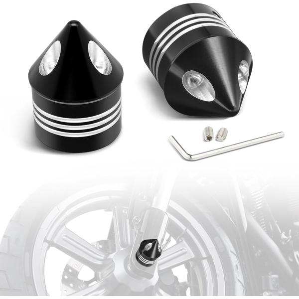 商品名Amazicha Front Axle Nut Covers Axle Nut Caps Compatible for Harley Davidson Sportster Dyna Softail Touring Electra Gl...