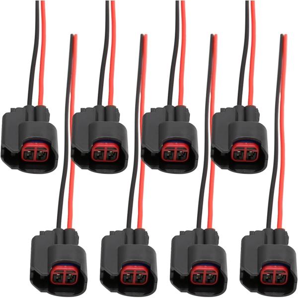 商品名燃料インジェクターコネクター 8個 S824 ピグテールコネクターワイヤー GM Ford Dodge LS2 LS3 15306318交換用8Pcs Fuel Injector Connector, S824 Pigtail Con...