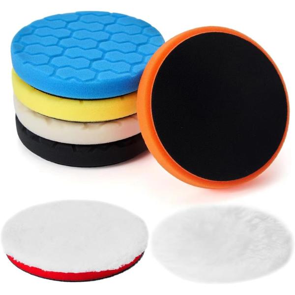 商品名HAYEGO 研磨パッド 7個 6インチ コンパウンド バフ スポンジ パッドHAYEGO 7PCS Buffing Polishing Pad 6.5 Inch Cutting Polishing Pad Kit for Car B...