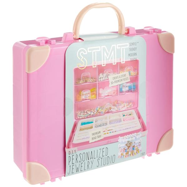 商品名: STMT パーソナライズジュエリースタジオ 50個以上のプレミアムピースを作成 トレンディなブレスレット製作キット メタルブレスレットチャーム 取り外し可能なビーズトレイ ジュエリーメイキング用品 ティーンガールギフト STMT ...