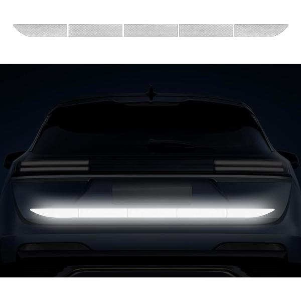 商品名Fogfar カーリア反射ステッカー トランク テールゲート防止警告ステッカー リアバンパーガード プロテクターステッカー ほとんどの車 SUV ピックアップ用 (蛍光ホワイト) 5枚Fogfar 5 PCS Car Rear Ref...