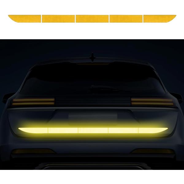 商品名Fogfar カーリア反射ステッカー トランク テールゲート防止警告ステッカー リアバンパーガード プロテクターステッカー ほとんどの車 SUV ピックアップ用 (蛍光イエロー) 5枚Fogfar 5 PCS Car Rear Ref...