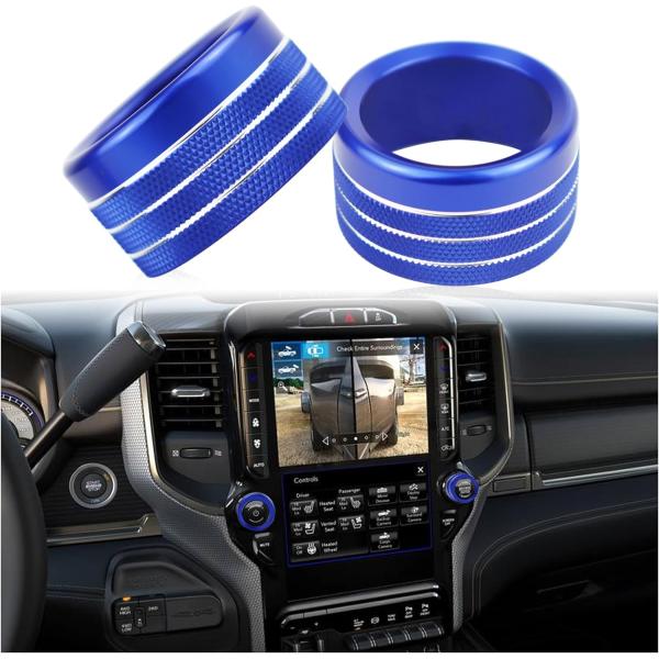 商品名KEEGTBOX センターコンソールスクリーンオーディオノブカバー ダッジ・ラム 2019 2020 2021 2022 2023に対応 スクリーンオーディオコントロール ボリュームチューニングコントロールスイッチノブ ボタンカバー ...