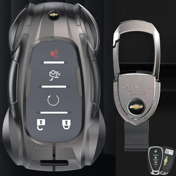 商品名2023 Upgrade (Black) ZINC Alloy Aircraft Grade CASE Remote Key fob Shell and Key Chain (2016-2022) for Chevrolet for ...