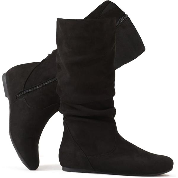 商品名katliu Women's Flat Boots Mid Calf Slouch Boots Faux Suede Blackブランド：katliu商品サイズ：8高さ：11.8 cm横幅：23.9 cm奥行：29.3 cm重量：52...