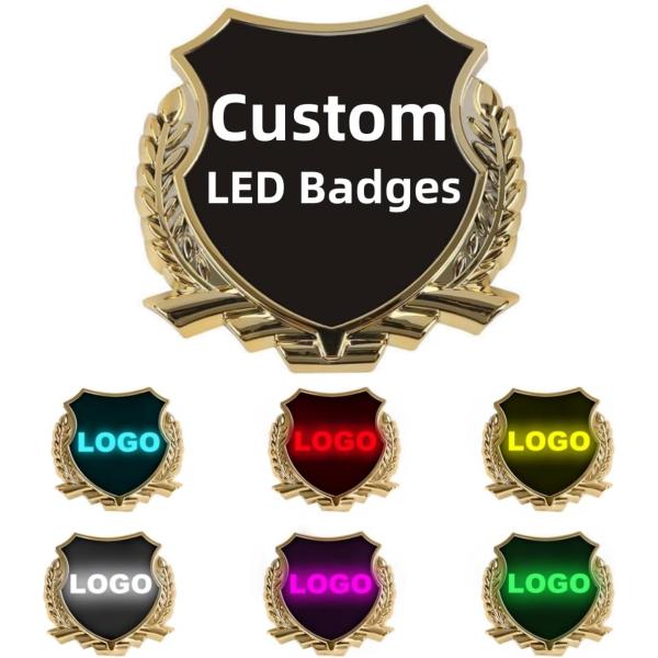 商品名カスタマイズLEDカーフロントグリルライト - 車のLEDエンブレムロゴライト 7つのライトカラー IP67防水 カーバッジエンブレムライト すべての車トラック用 (ゴールド)Customize LED Car Front Grill...