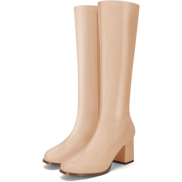 商品名Coutgo Womens Gogo Knee High Boots Square Toe Chunky Block Heel Costume Party Cosplay Dress Shoesブランド：Coutgo商品サイズ：8高さ...