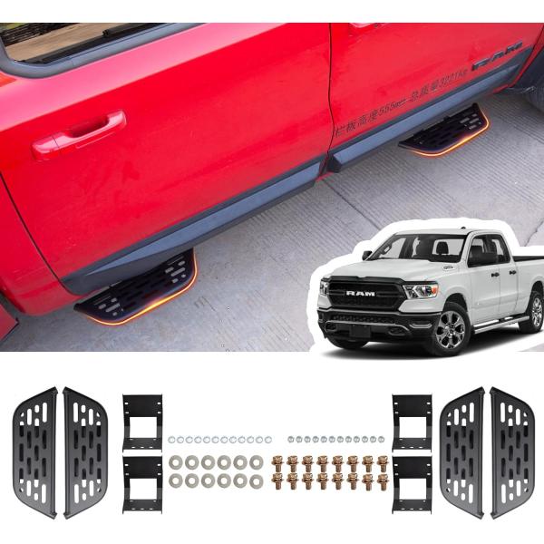 商品名SZYANG 2019-2023 ダッジ・ラム 1500 ランニングボード ナーフバー サイドステップ 4ドア 2019 2020 2021 2022 2023 ダッジ・ラム 1500 アクセサリーSZYANG Running Boa...