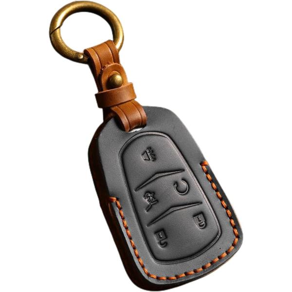 商品名Hontumax Genuine Leather 5 Button Key Fob Cover Case for Cadillac XT4 2023 Smart Key Protector (Black)ブランド：Hontumax商品...