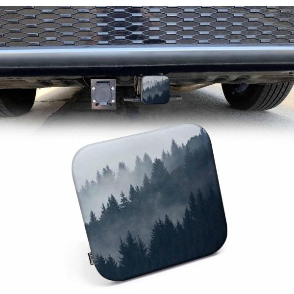 商品名Beabes ゴム製ヒッチチューブカバー 霧の森 霧の森 霧の山 スプルースツリー モーニング スタンダード 2インチ トレーラーヒッチレシーバーカバー 男女兼用 ピックアップトラック車用Beabes Rubber Hitch Tub...