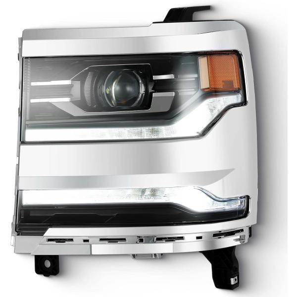 商品名Partzer フルLEDヘッドライト組み立てキット 2016 2017 2018 2019 シボレー/シボレーシルバラード1500に対応 ヘッドランプ 組み立てキット LED DRL 左運転席側 OE:84357694 GM2502...