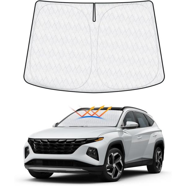 商品名Cartist Windshield Sun Shade Custom Fit for Hyundai Tucson 2022 2023 2024 Accessories Foldable Car Front Window Sunsh...