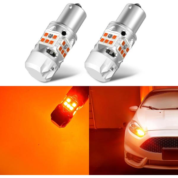 商品名LASFIT T3-1156A 1156 アンバーLASFIT 1156 LED Bulb Amber Turn Signal Built In Resistor 7506 CANBUS Error Free 2023 New 500...