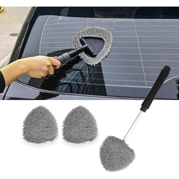 商品名Kewucn Car Windshield Cleaning Tool and Glass Defogging Brush, Retractable ABS Plastic Handle &amp; Fine Fiber Auto G...