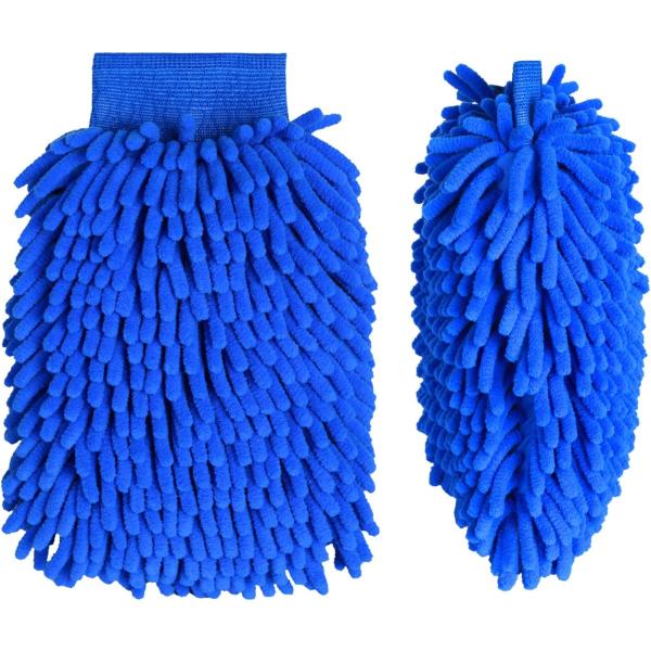 商品名YESCOO 2 Pcs Car Wash Mitt, Oversize Car Washing Mitt, Scratch-Free Microfiber Car Wash Drying Mitt, Chenille Premium...