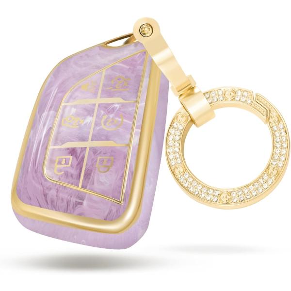 商品名キャデラックキーフォブカバー キーチェーン付き キャデラック ATS CT5 CT6 XT4 XT5 XTS スマートリモートキーケースSWEETBOND for Cadillac Key Fob Cover witn Keychai...