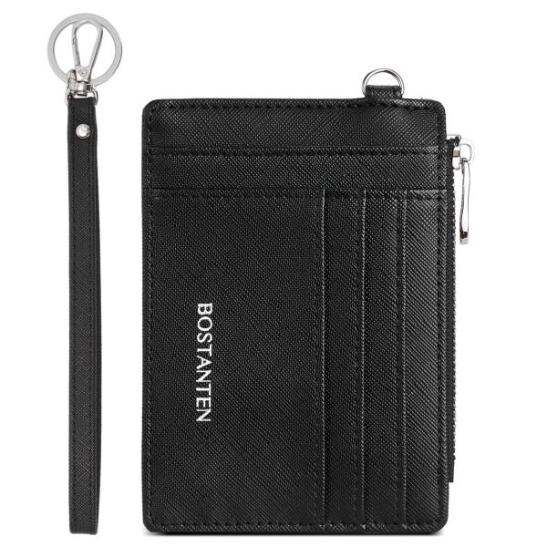商品名:  BOSTANTEN Small Wallet For Women RFID Leather Credit Card Holder Slim Wristlet Keychain Wallet With Zipper Pocketブ...