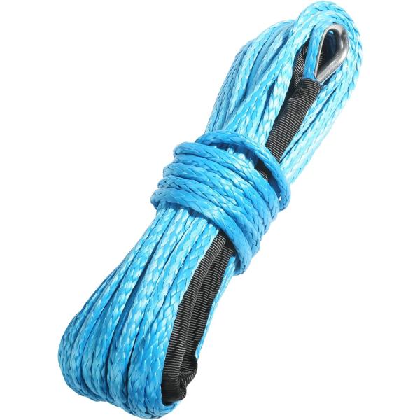 商品名ESEWALAS 1/4インチ x 50フィート 合成ウインチロープ 10ポンド 合成ウィンチラインケーブルロープ ウインチケーブルライン 鍛造ウィンチフックとブラック保護スリーブ付き 車の牽引リカバリーケーブルウインチアクセサリー ...