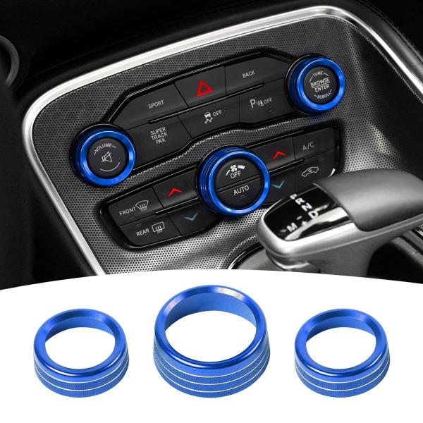 商品名PDKLIN AC Volume Switch Knob Trim Ring Compatible with Dodge Charger 2011+/Challenger 2015+/RAM 2012-2017/Durango 201...