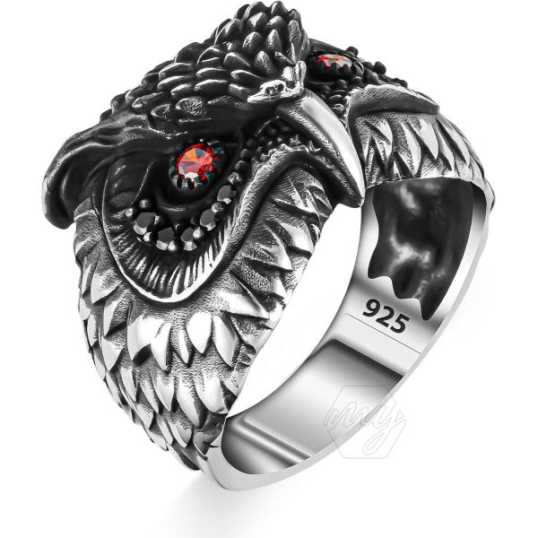 商品名mysilverworld 925 Sterling Silver Black Micro Stone Owl Figure Men's Ring (11)ブランド：mysilverworld商品サイズ：商品番号：色：素材：Metal