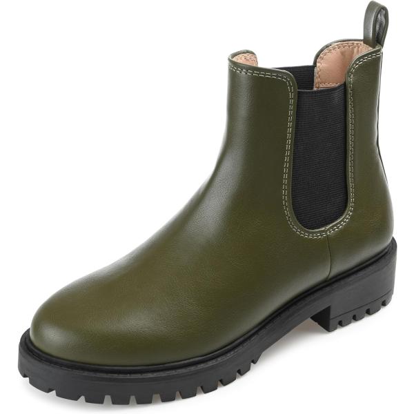商品名Journee Collection Womens Kenova Tru Comfort Foam Wide Width Round Toe Block Heel Chelsea Booties Olive 10 Wide WOMEN...